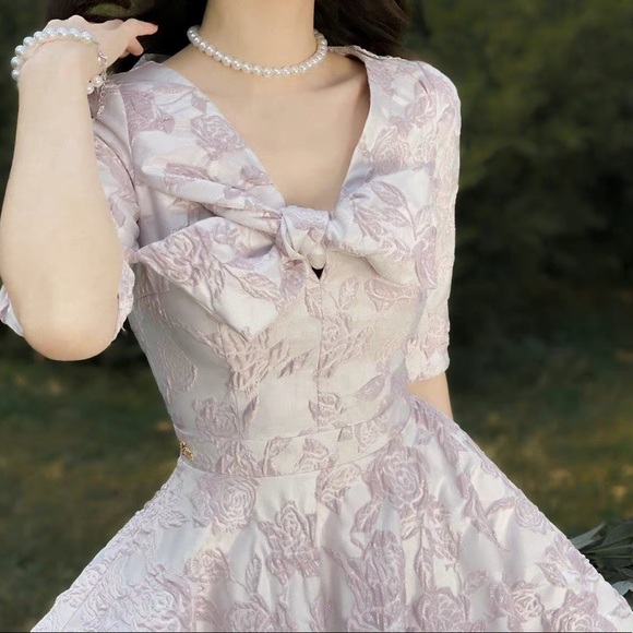 Dresses | Le Palais Vintage French Fairy Style Relief Pink Rose Swing ...